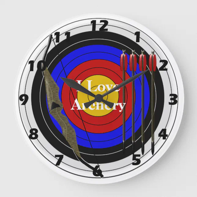 Personalized Archery Design Large Clock | Zazzle