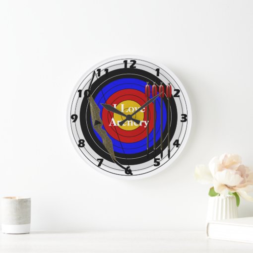 Personalized Archery Design Large Clock | Zazzle