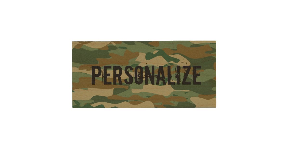 Personalized army camouflage USB pen flash drive | Zazzle