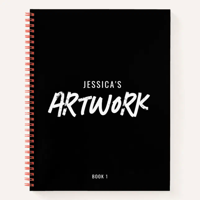 Personalized Artist Artwork Sketchbook Black Notebook | Zazzle
