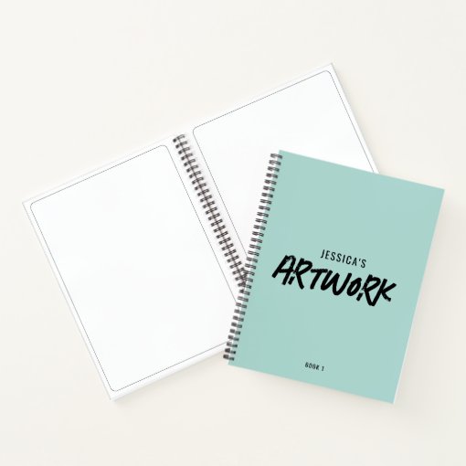 Personalized Artist Artwork Sketchbook Mint Green Notebook | Zazzle