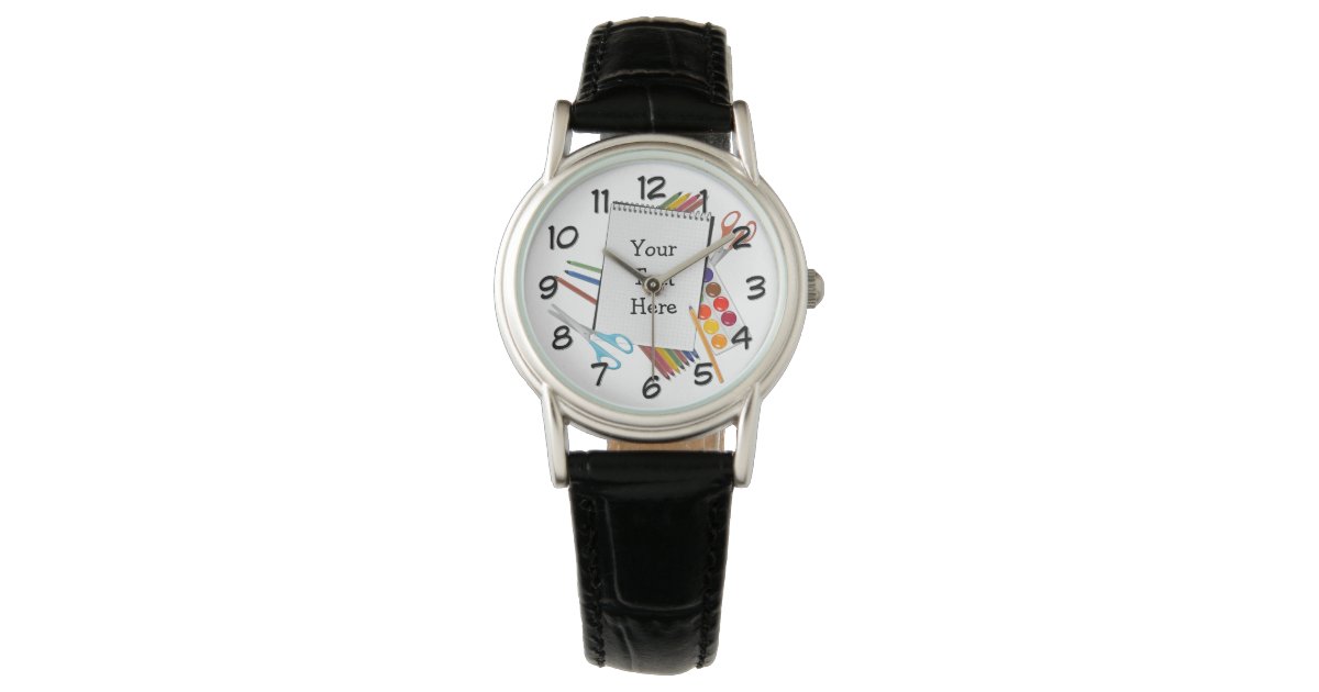 Personalized Artsy Craft Supplies Wrist Watch | Zazzle