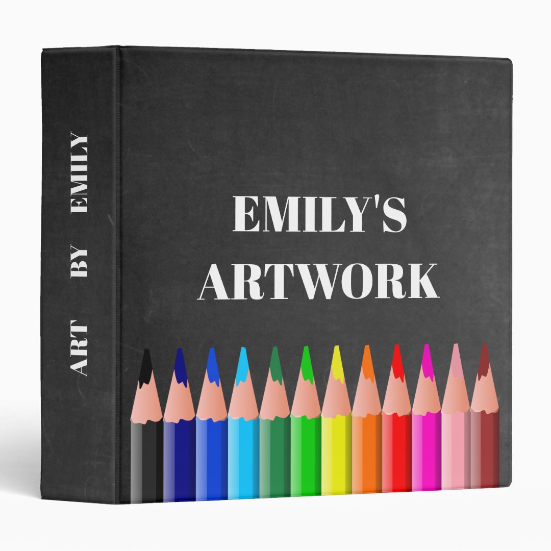 Personalized Artwork Artist Keepsake Chalkboard 3 Ring Binder | Zazzle