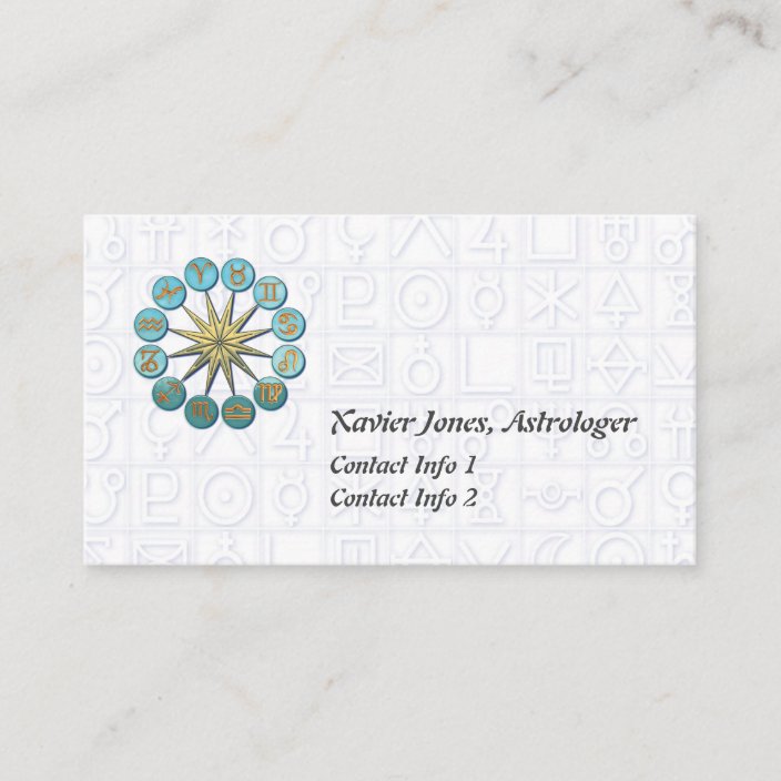 Personalized astrology symbols business cards | Zazzle.com