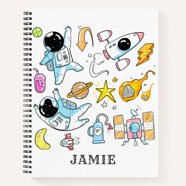 Personalized Astronaut Outer Space Notebook | Zazzle