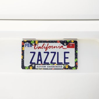 Personalized Autism Awareness Puzzles Pattern License Plate Frame | Zazzle