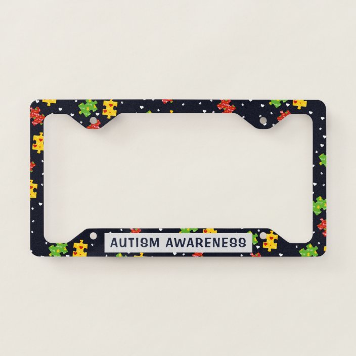 Personalized Autism Awareness Puzzles Pattern License Plate Frame ...
