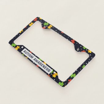 Personalized Autism Awareness Puzzles Pattern License Plate Frame | Zazzle