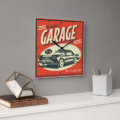 Personalized Auto Mechanic Shop Classic Car Garage Square Wall Clock ...