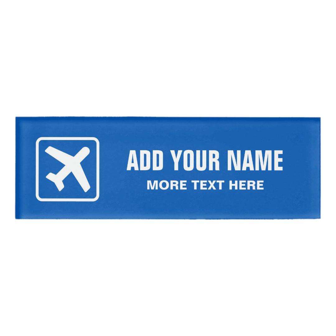 Personalized aviation airplane magnetic name tags | Zazzle