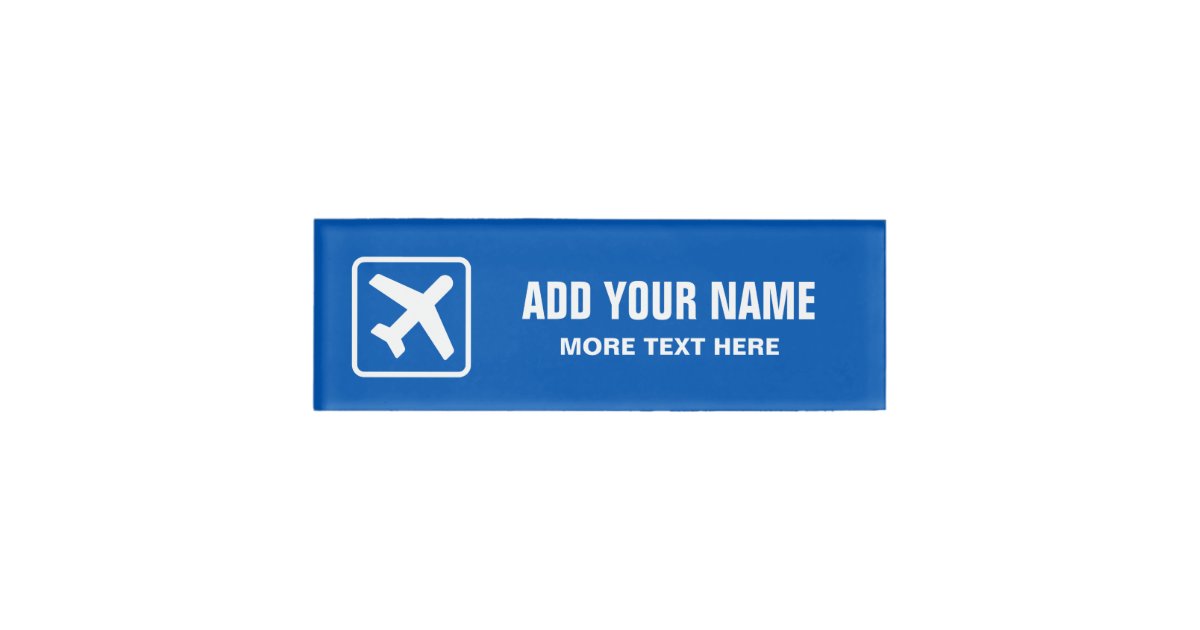 Personalized aviation airplane magnetic name tags | Zazzle