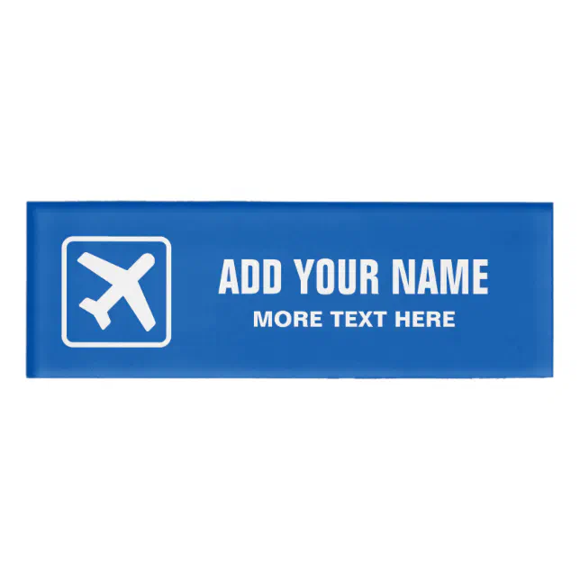 Personalized aviation airplane magnetic name tags | Zazzle
