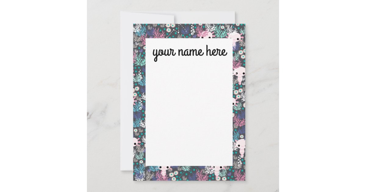 Personalized Axolotl Notecards | Zazzle