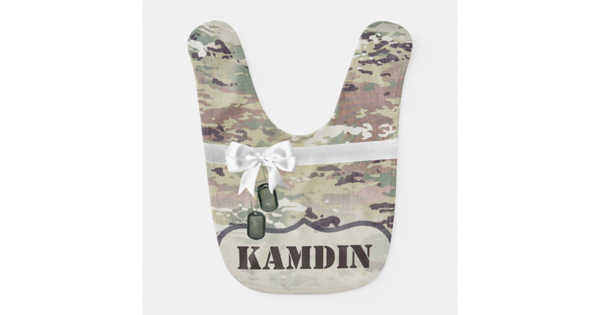 Personalized Baby Bib Army OCP Camo Uniform Camofl | Zazzle