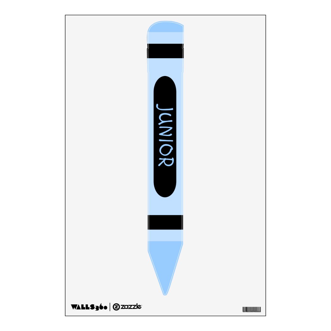 Personalized Baby Blue Crayon Wall Decal | Zazzle