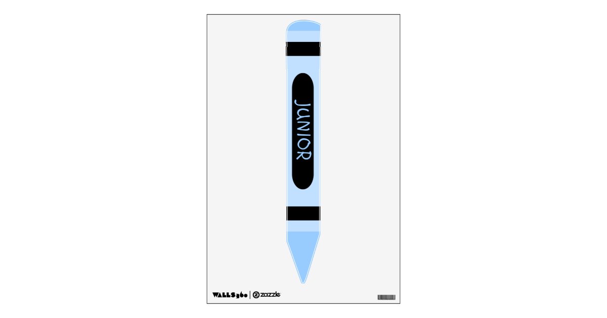 Personalized Baby Blue Crayon Wall Decal | Zazzle