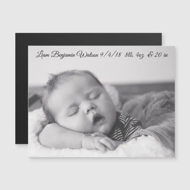 Personalized Baby Boy Birth Announcement Magnet | Zazzle