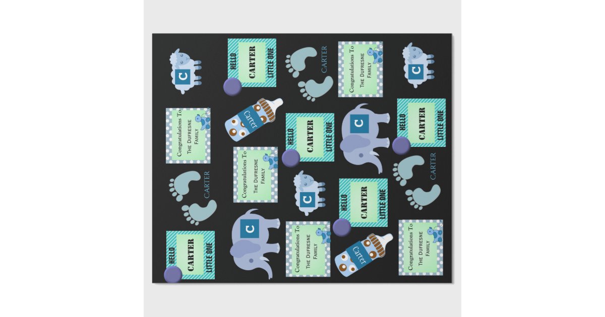 Personalized Baby Boy Wrapping Paper | Zazzle.com