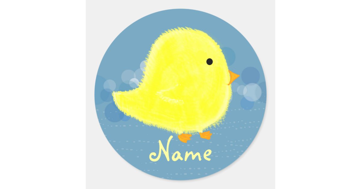 Personalized Baby Chick Sticker Template | Zazzle.com
