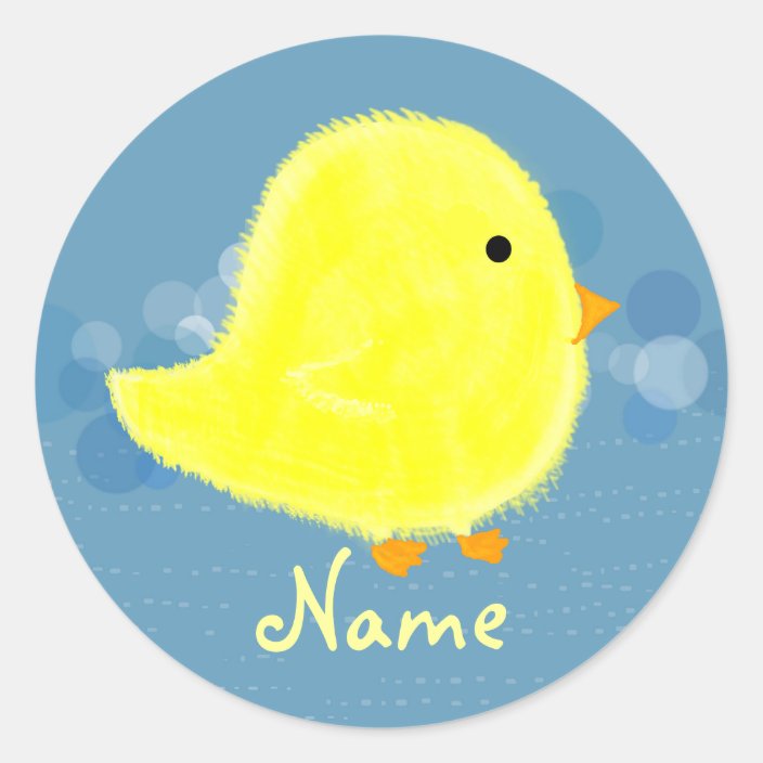 Personalized Baby Chick Sticker Template | Zazzle.com