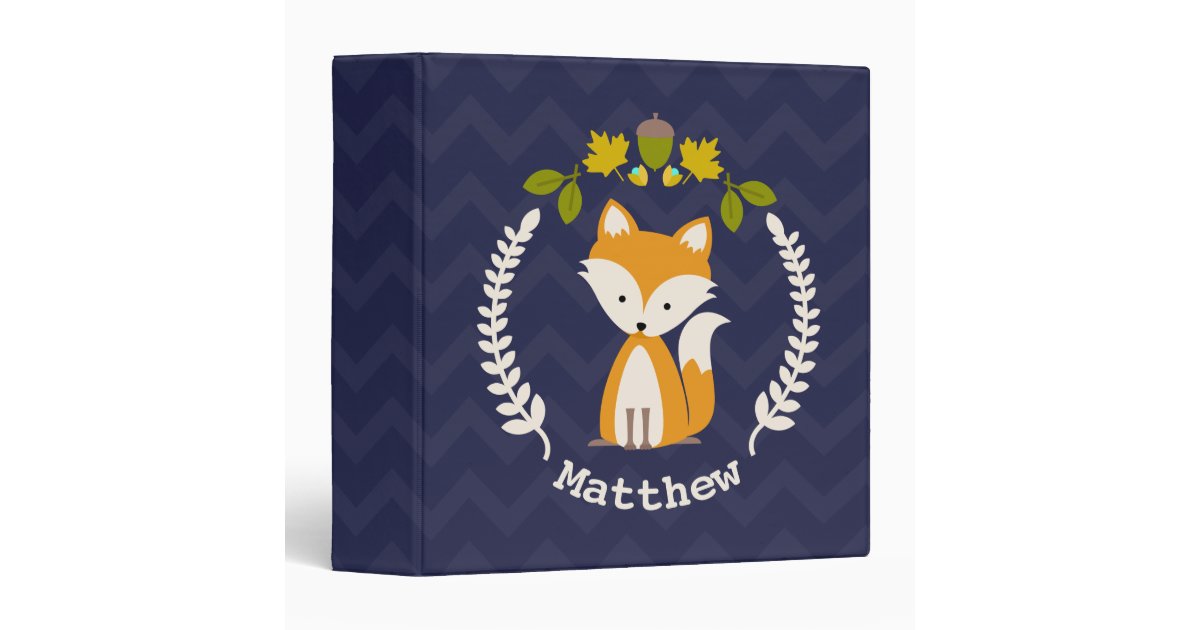 Personalized Baby Fox Binder | Zazzle
