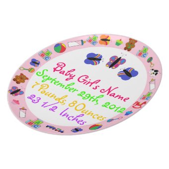 PERSONALIZED Baby Girl Birth Keepsake Plate | Zazzle