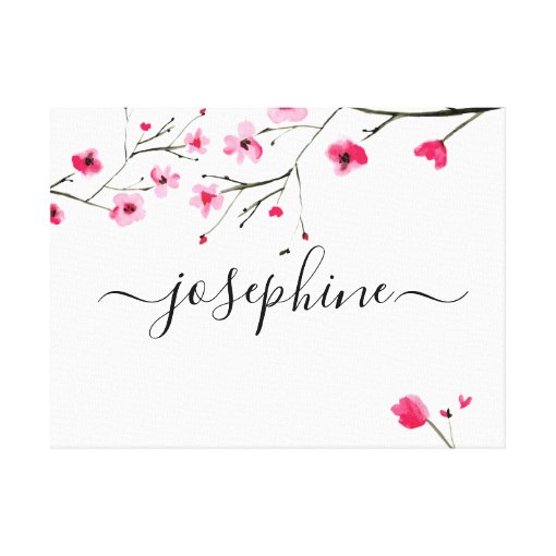 Personalized Baby Nursery Name Cherry blossom art Canvas Print | Zazzle