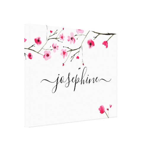Personalized Baby Nursery Name Cherry blossom art Canvas Print | Zazzle