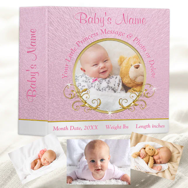 Personalized Baby Photo Album Binder Baby's PHOTO | Zazzle