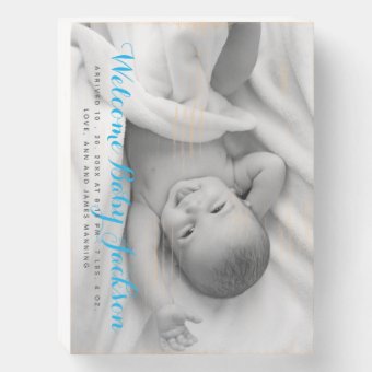 Personalized Baby Photo And Name Nursery Wooden Box Sign | Zazzle