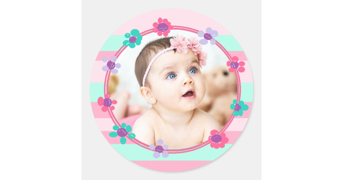 Personalized Baby Photo Stickers | Zazzle