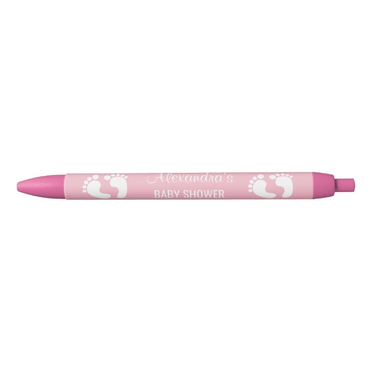 Personalized Baby Shower Pens Pink Girl Baby Feet | Zazzle