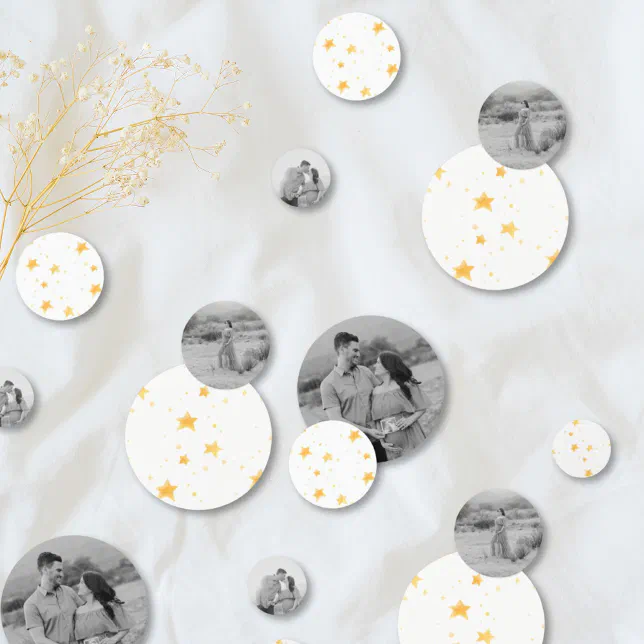 Personalized Baby Shower Photo Confetti Stars | Zazzle