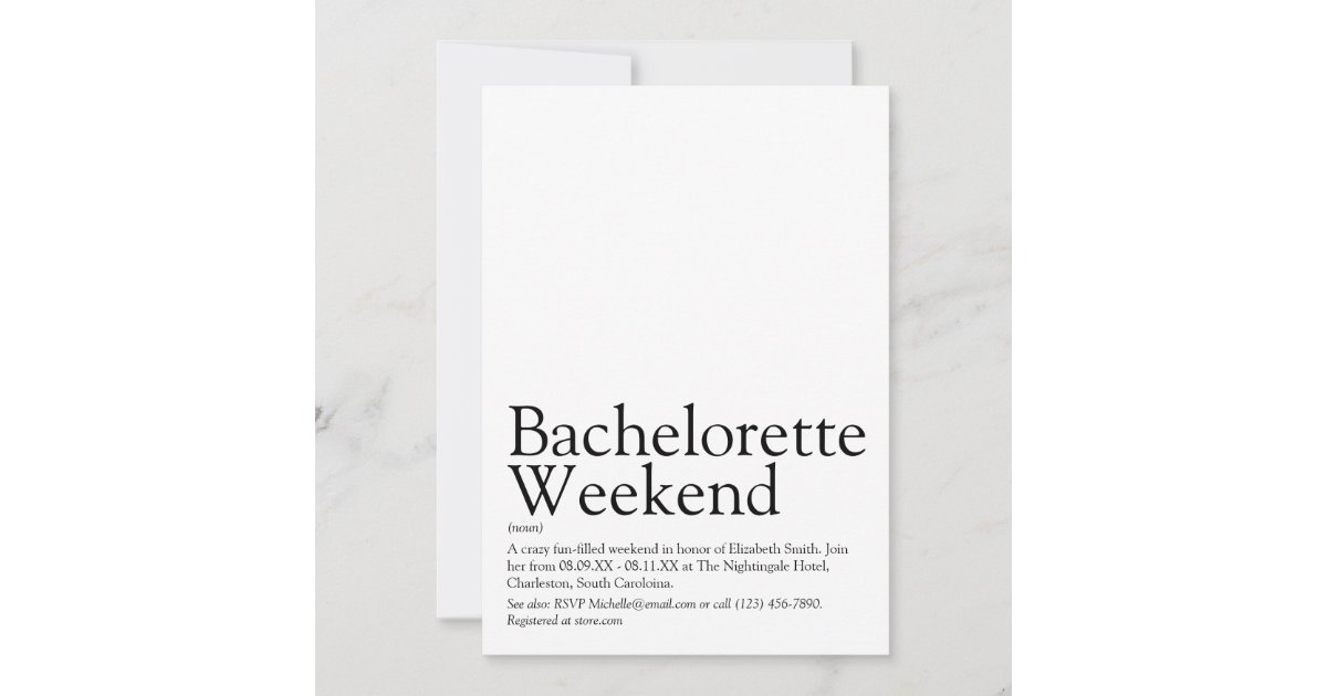 Personalized Bachelorette Weekend Invitation | Zazzle