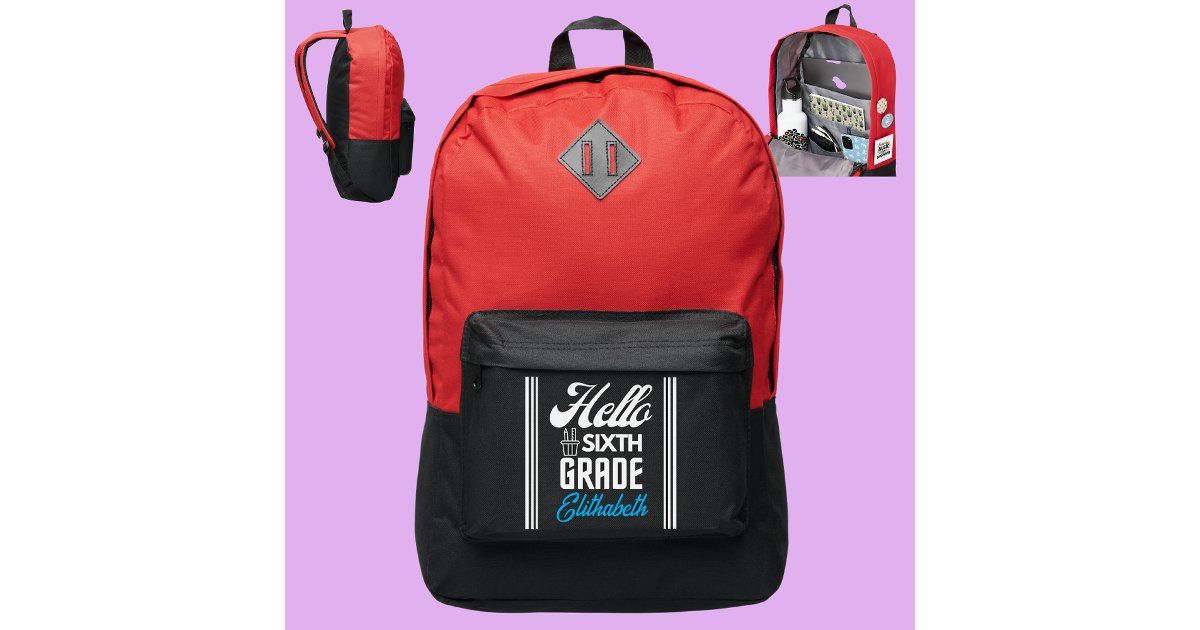 Personalized Back To School Hello 6TH Grade Port Authority® Backpack ...