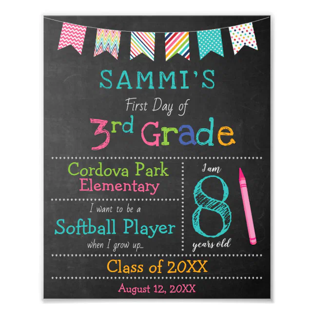 Personalized Back to School Sign - All Grades | Zazzle