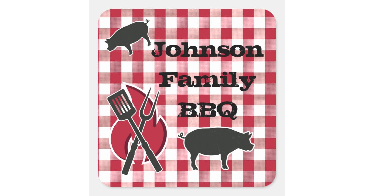 Personalized Backyard BBQ Party Stickers | Zazzle