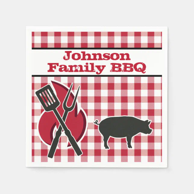 Personalized Backyard BBQ Picnic Party Napkins | Zazzle