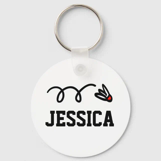 Personalized badminton keychains with cute shuttle | Zazzle