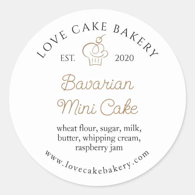 Personalized Baked Goods Classic Round Sticker | Zazzle