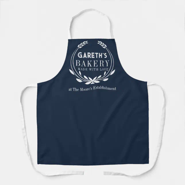 personalized Bakery Apron with wreath | Zazzle