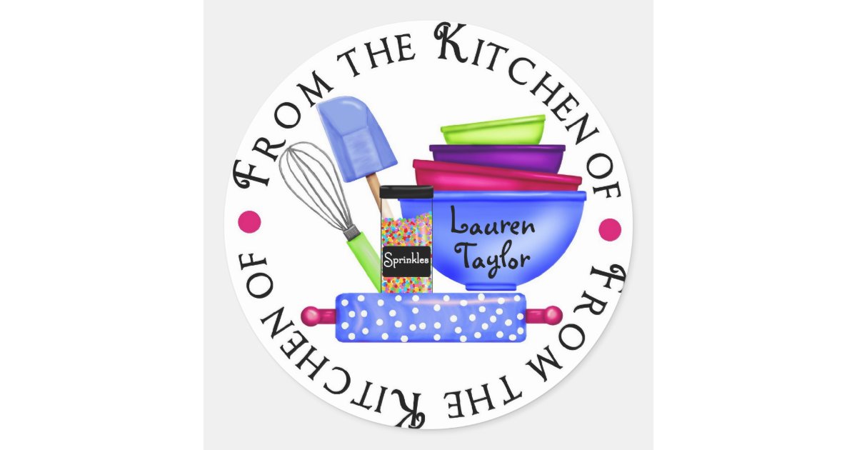 Personalized Baking Cooking Kitchen Stickers | Zazzle