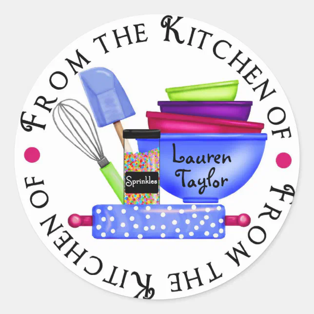 Personalized Baking Cooking Kitchen Stickers | Zazzle