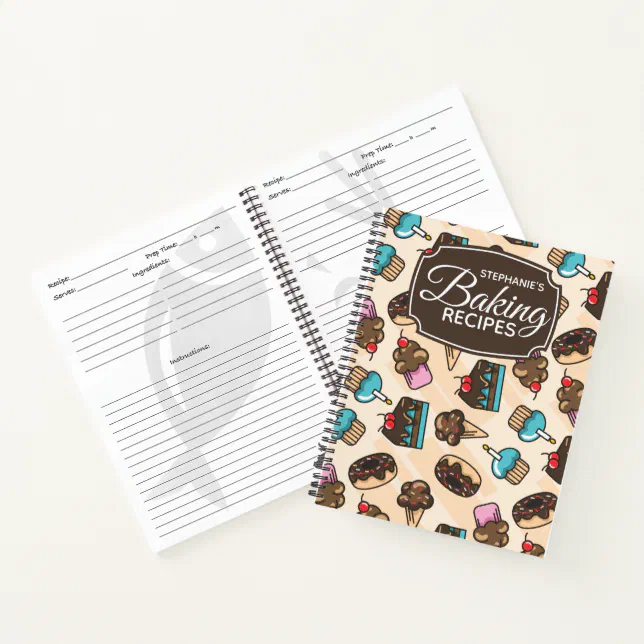 Personalized Baking Dessert Family Recipe Notebook | Zazzle
