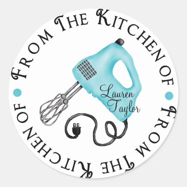 Personalized Baking Hand Mixer Kitchen Stickers | Zazzle
