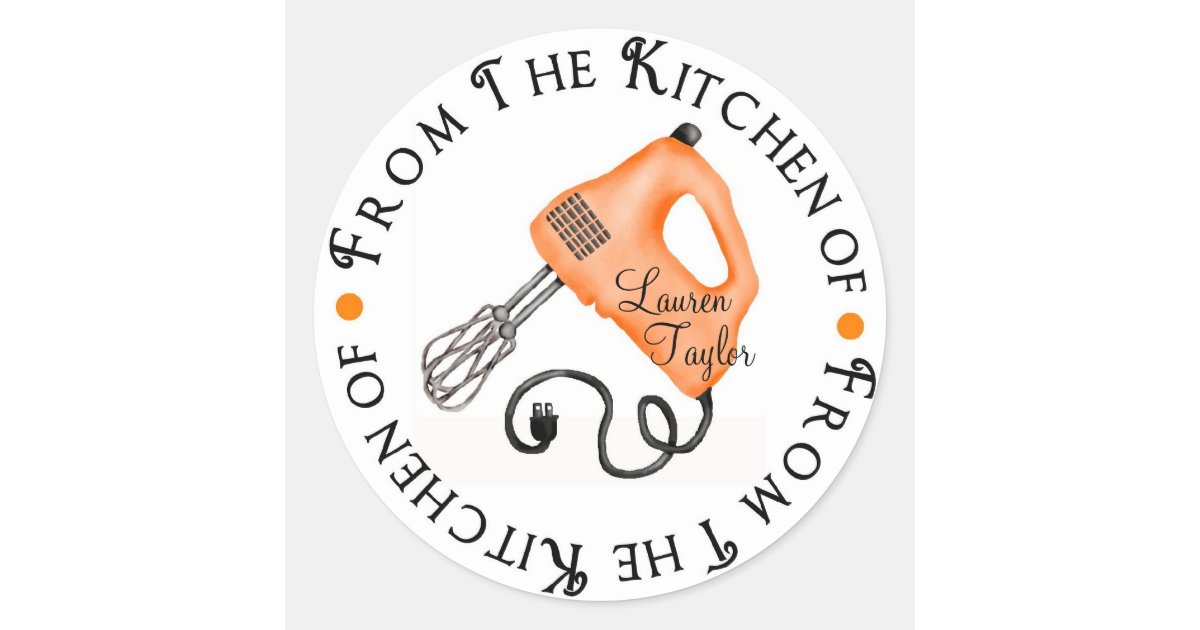 Personalized Baking Hand Mixer Kitchen Stickers | Zazzle