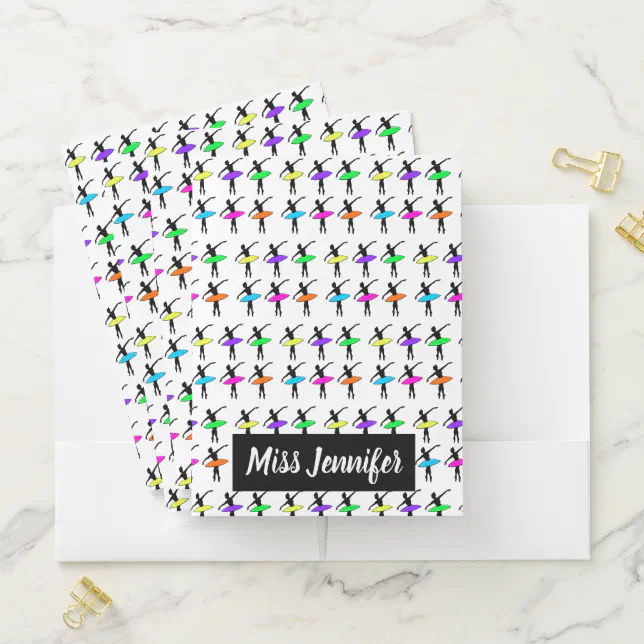 Personalized Ballet Ballerina Tutu Dance Teacher Pocket Folder | Zazzle