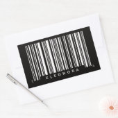 personalized barcode striped design rectangular sticker | Zazzle