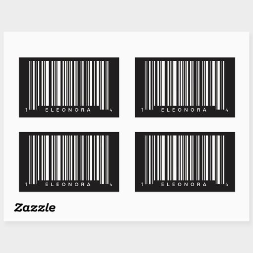 personalized barcode striped design rectangular sticker | Zazzle