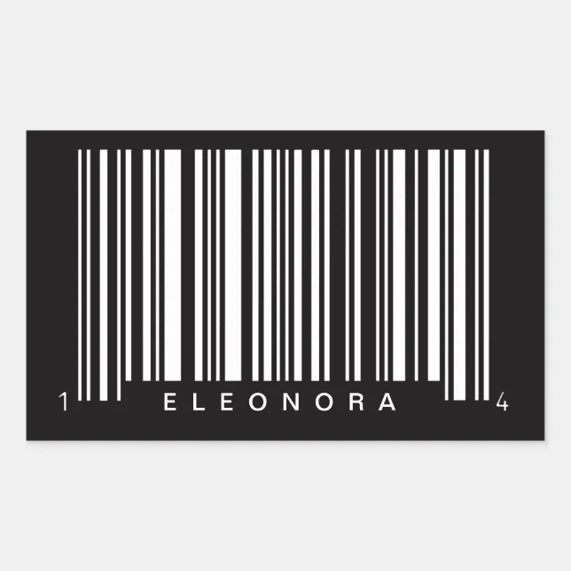 personalized barcode striped design rectangular sticker | Zazzle